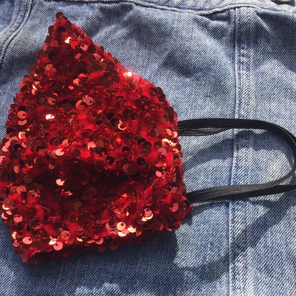 Sequin Face Mask - Etsy