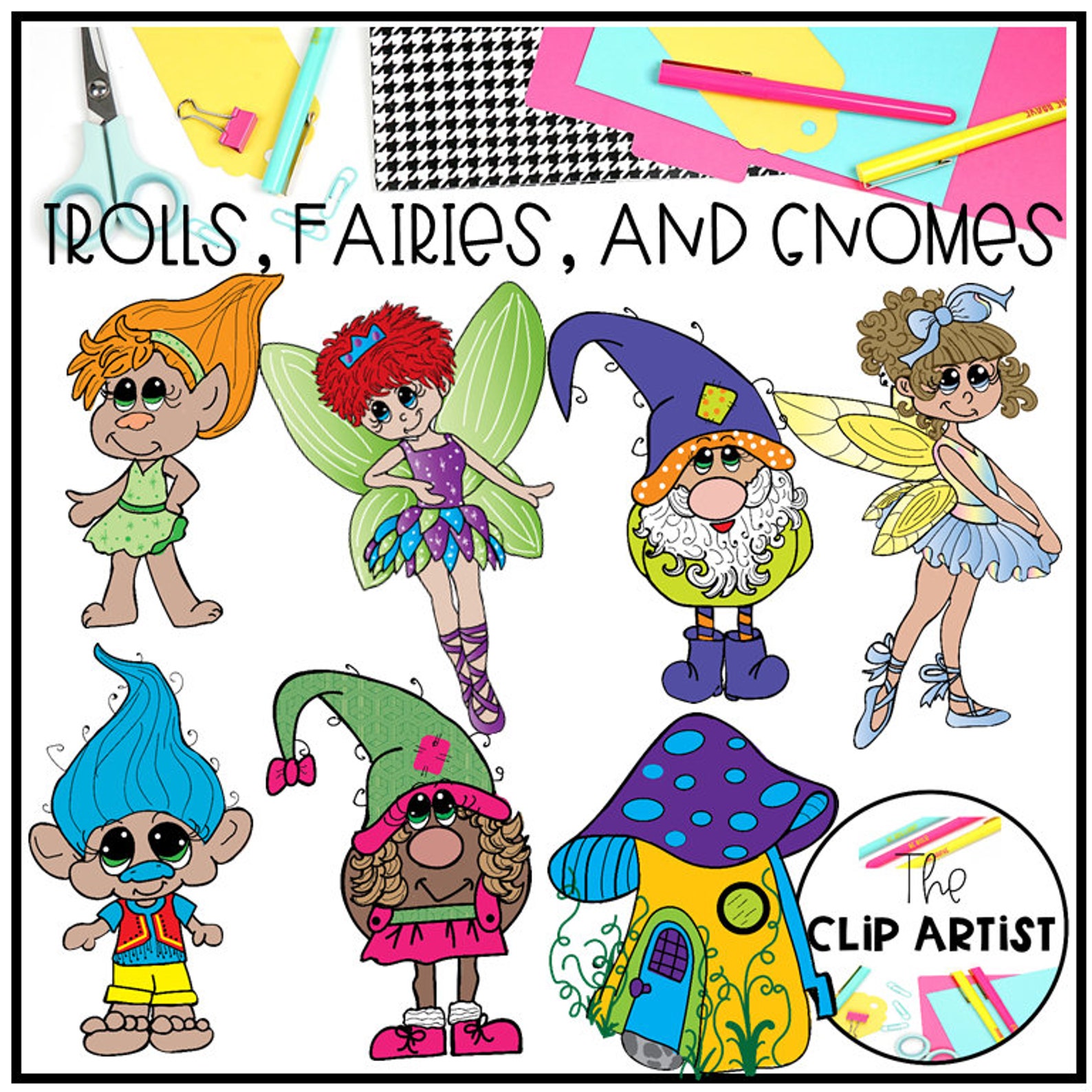 Trolls, Gnomes, and Fairies Clip Art - Etsy