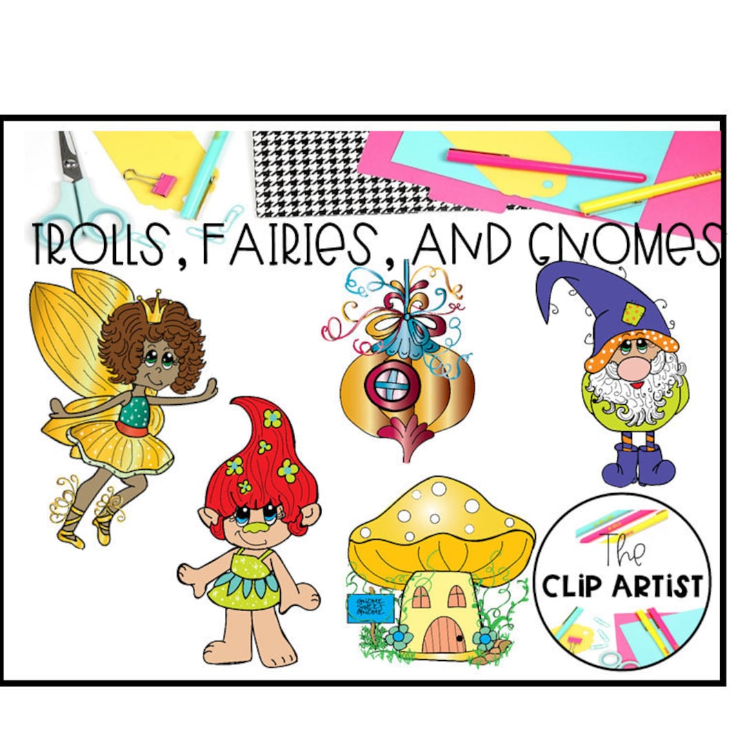 Trolls, Gnomes, and Fairies Clip Art - Etsy