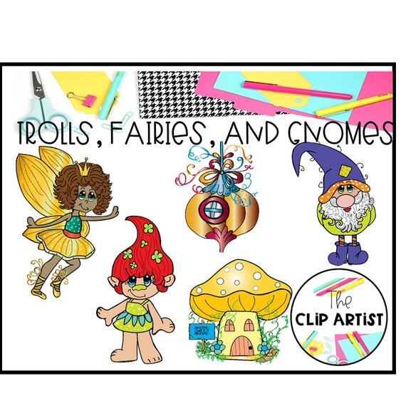 Trolls Gnomes and Fairies Clip Art | Etsy