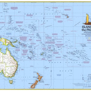 Islands of the Pacific Map - Etsy