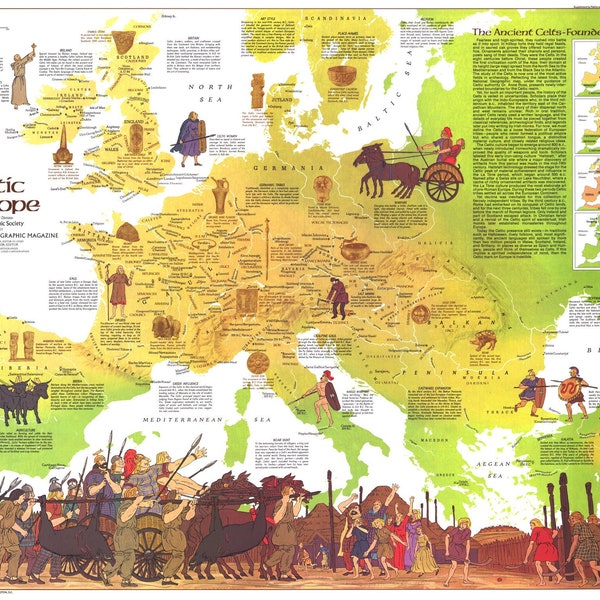 Celtic Map of Europe - Etsy