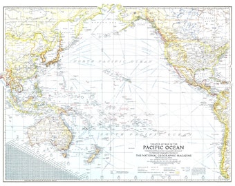 World War Ii Pacific Map - Etsy