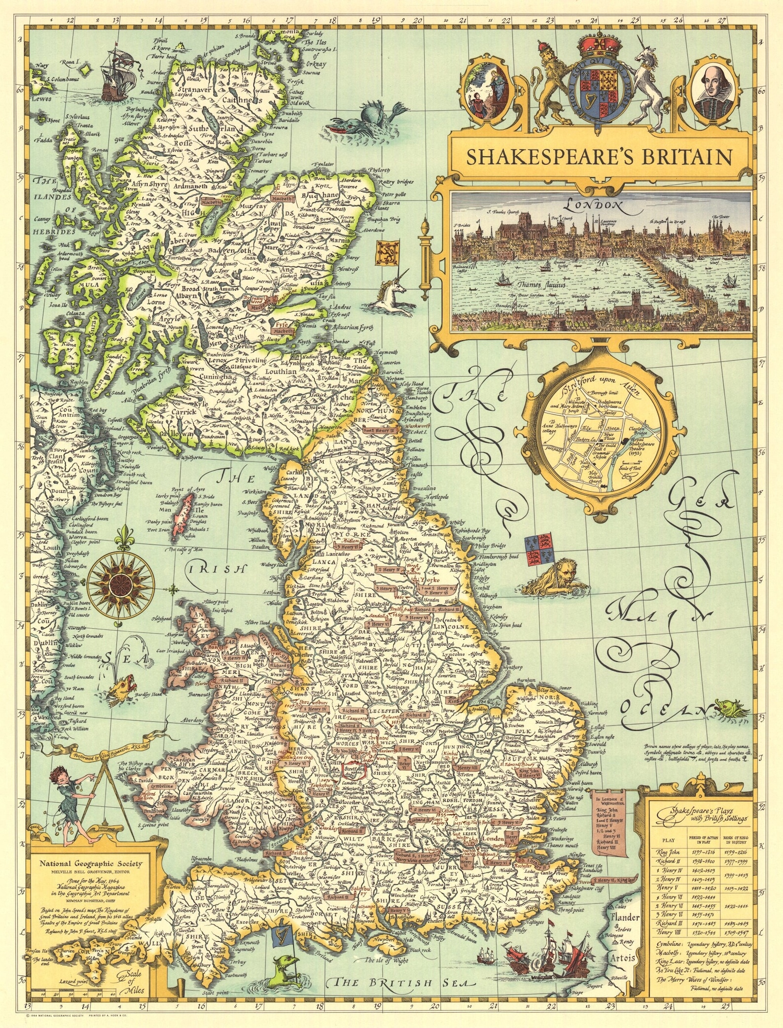 Shakespeare's Britain Map - Etsy