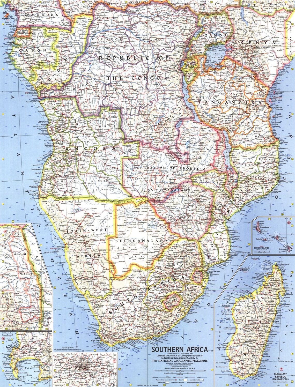 Regions of Africa in the 1960s - Etsy
