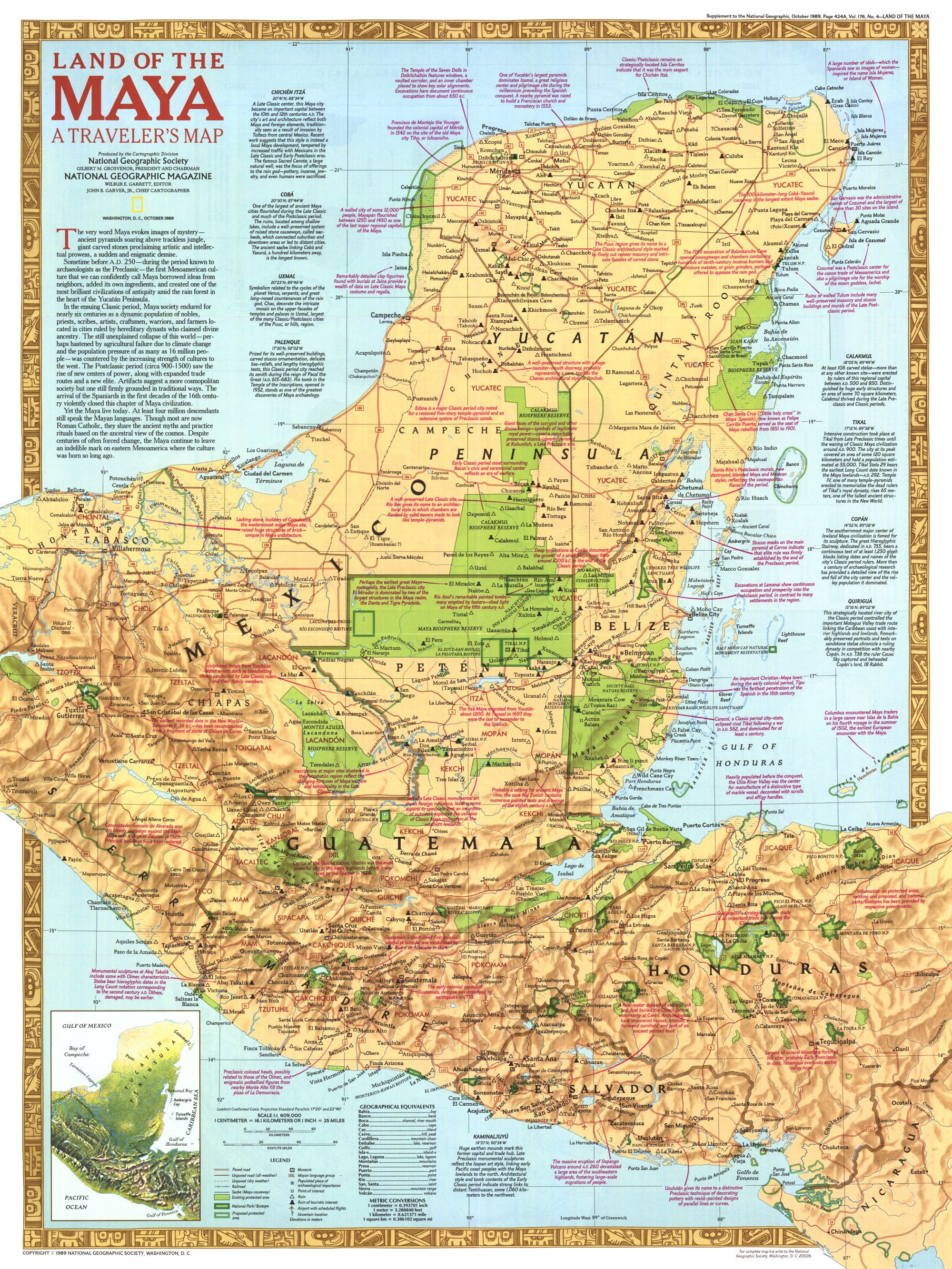 Land of the Maya Map - Etsy