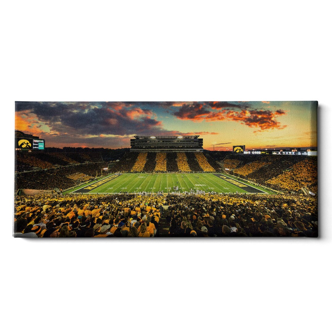 Iowa Hawkeyes | Black & Gold Panoramic | Kinnick Stadium | Iowa Stripe ...
