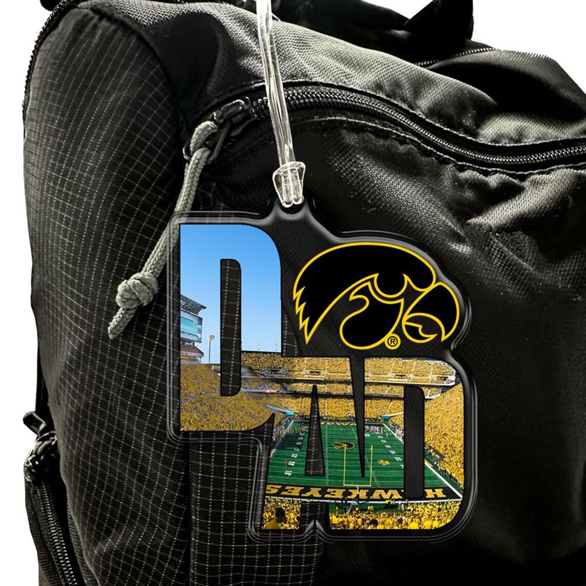 Iowa Hawkeyes Bag Tag | Kinnick Stadium Acrylic Luggage Tag - Etsy