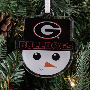 Georgia Bulldogs Christmas Ornament UGA Dawgs Snowman Georgia Christmas ...