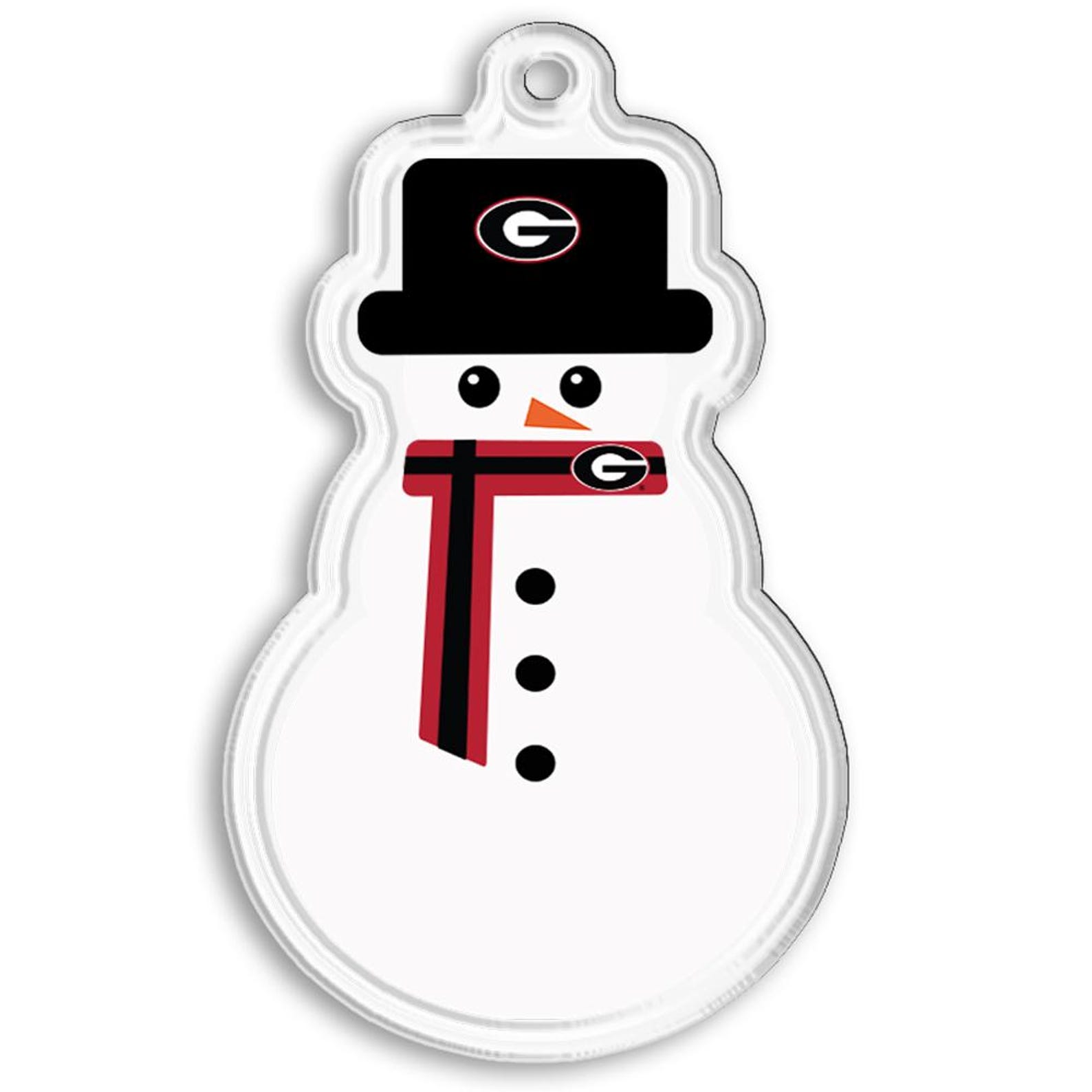 Georgia Bulldogs Snowman Christmas Ornament | UGA Dawgs - Etsy