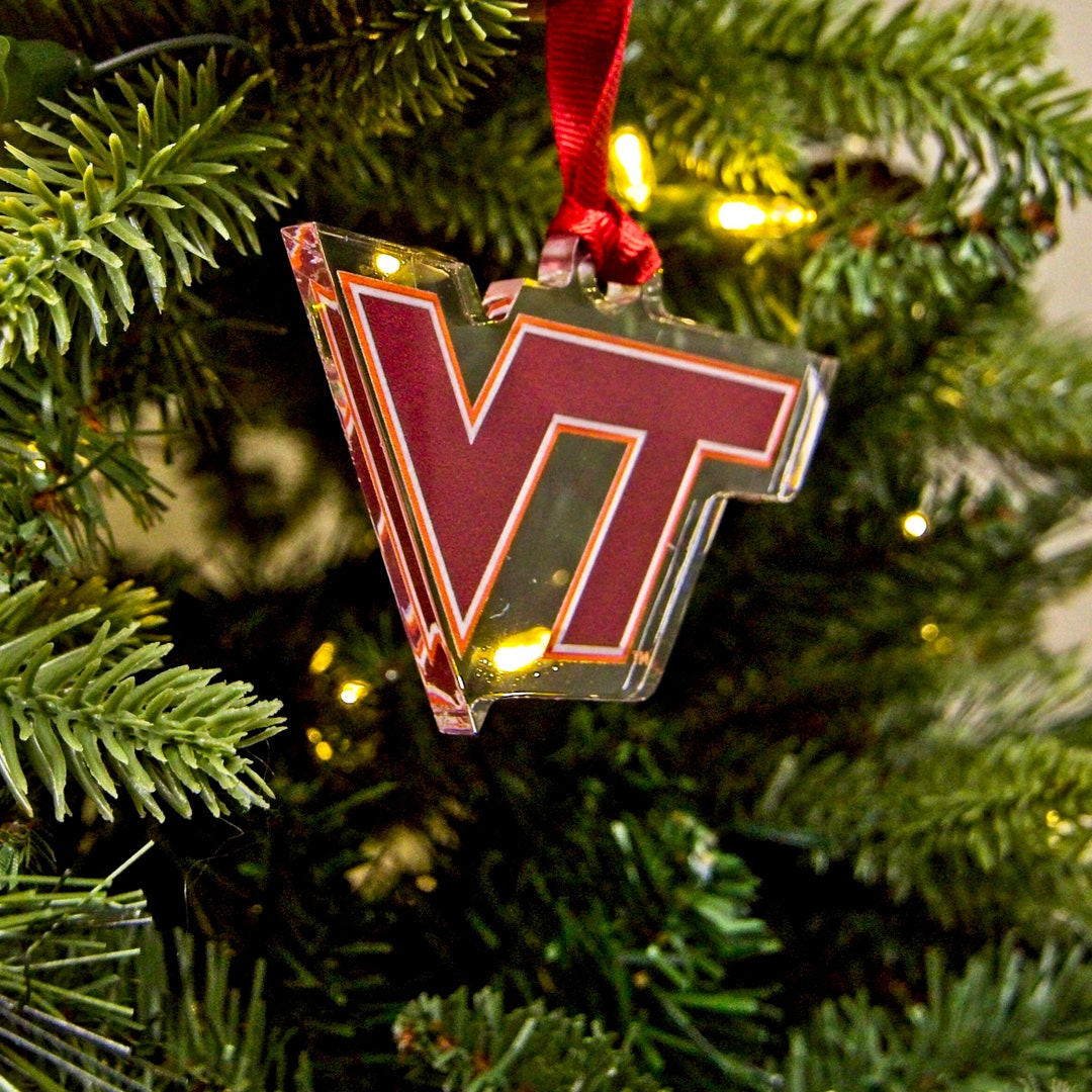 Virginia Tech Christmas Ornament | VT Logo Acrylic Bag Tag - Etsy