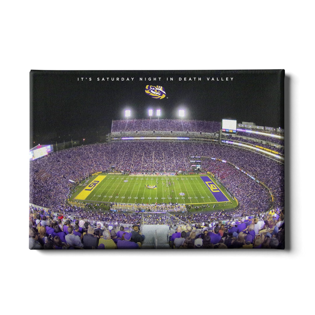 LSU Football Stadium Canvas | Death Valley, Saturday Night Lights - Etsy