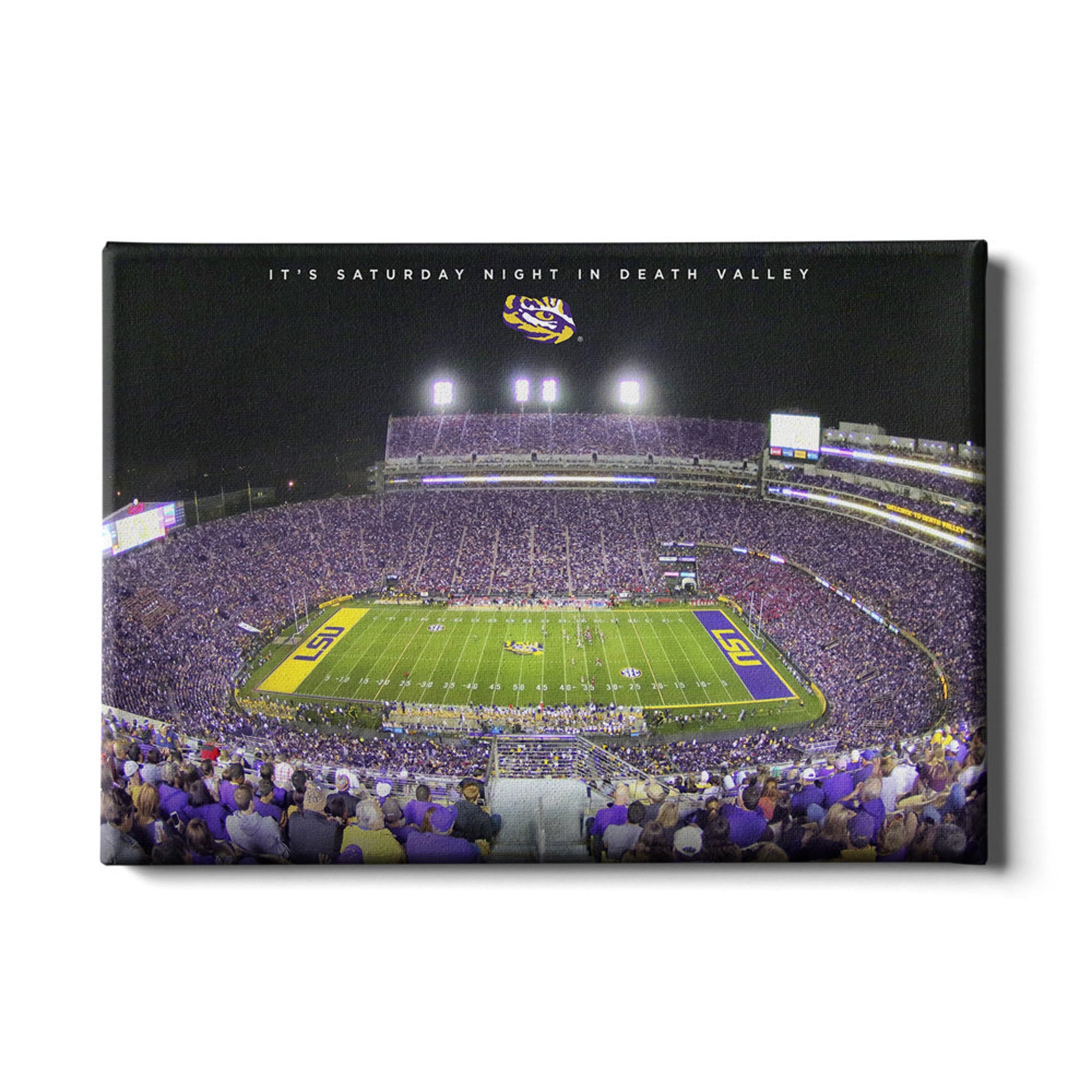 LSU Football Stadium Canvas | Death Valley, Saturday Night Lights - Etsy
