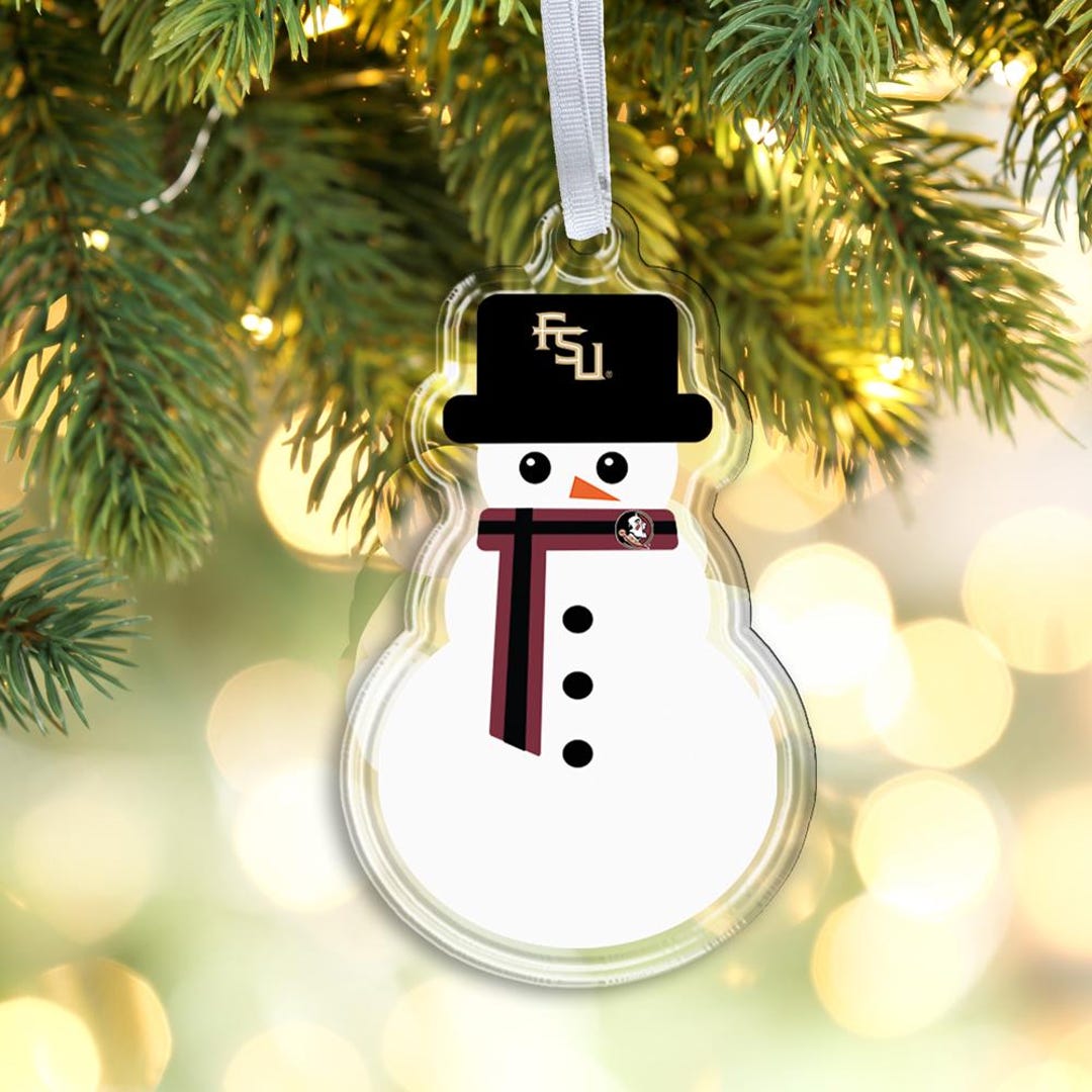 FSU Snowman Christmas Ornament | Florida State Seminoles Logo - Etsy