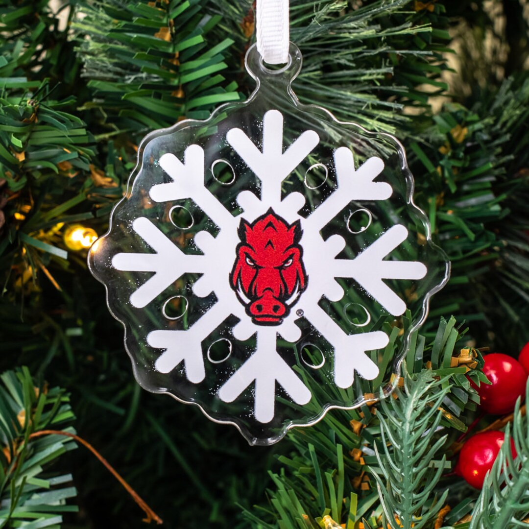 Arkansas Razorbacks Ornament | Snowflake Ornament | Arkansas Razorbacks ...
