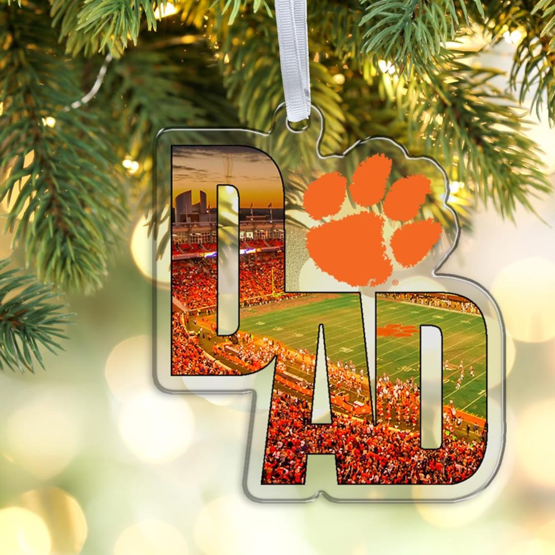 Clemson Tigers Ornament | Gift for Dad, Football Bag Tag - Etsy