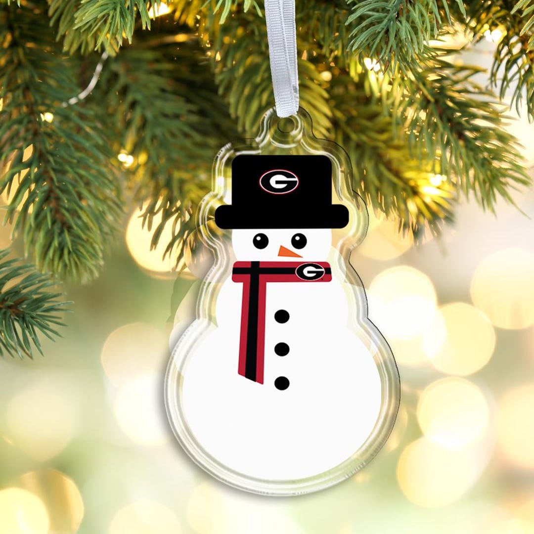 Georgia Bulldogs Snowman Christmas Ornament | UGA Dawgs - Etsy