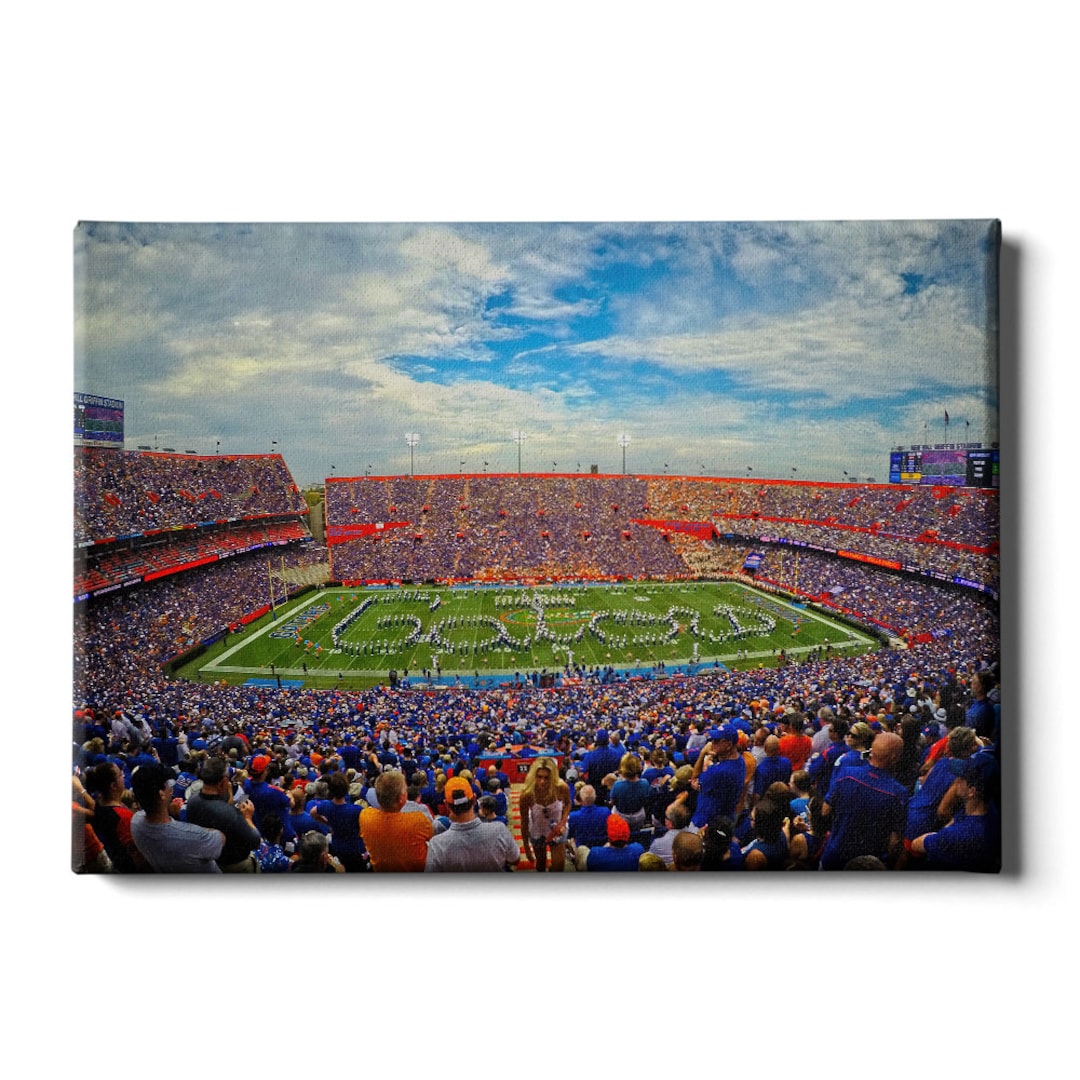 Florida Gators Halftime Canvas Wall Art | Ben Hill Griffin Stadium - Etsy