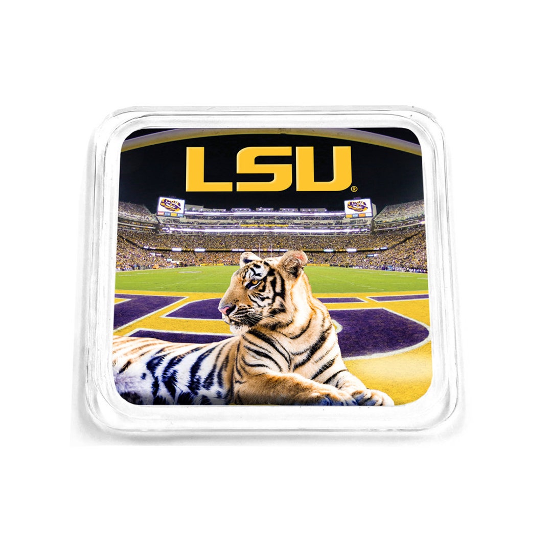 LSU Tigers Drink Coaster | Mike the Tiger Acrylic Bar Decor - Etsy