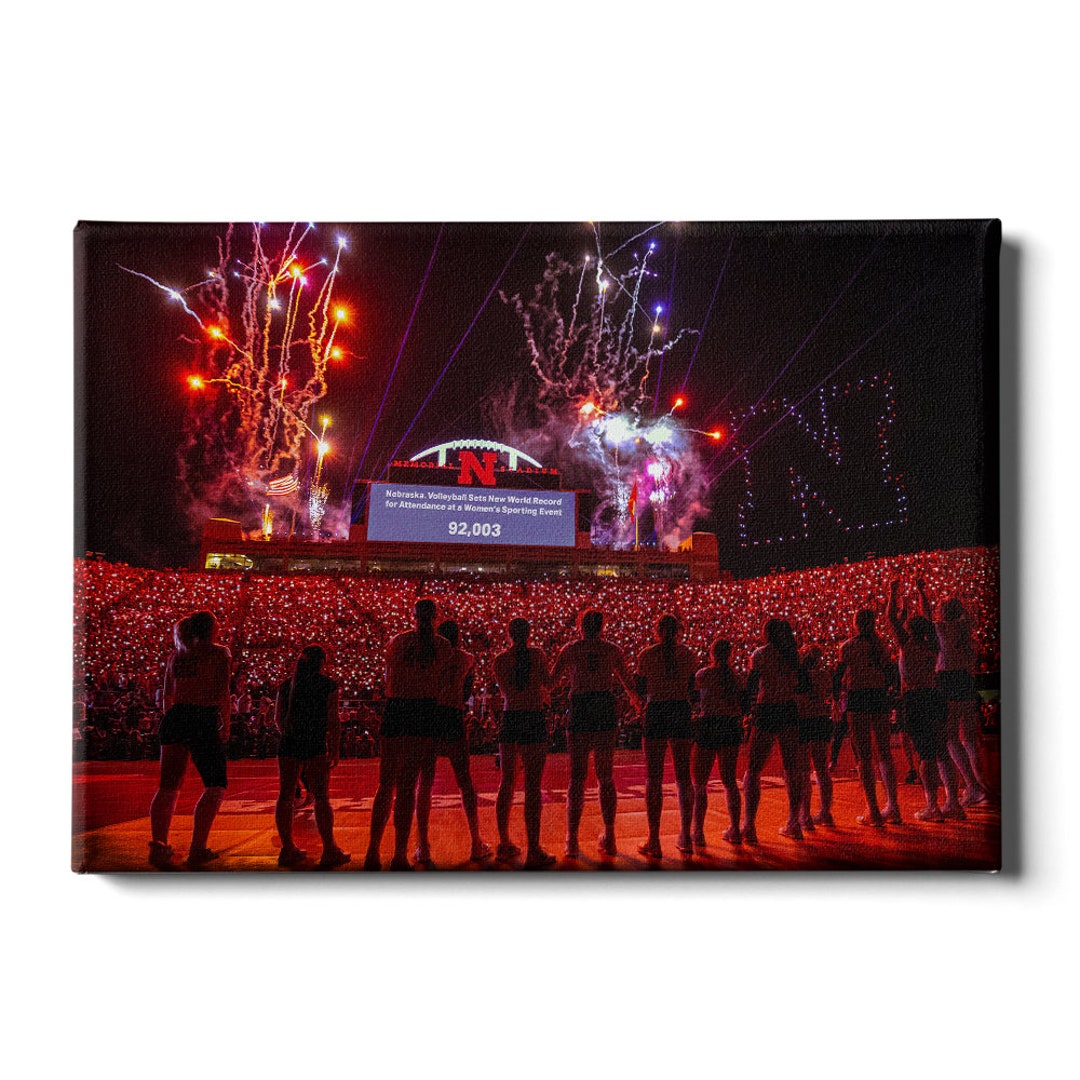 Nebraska Volleyball Canvas Wall Art | Record Breaking Attendance - Etsy