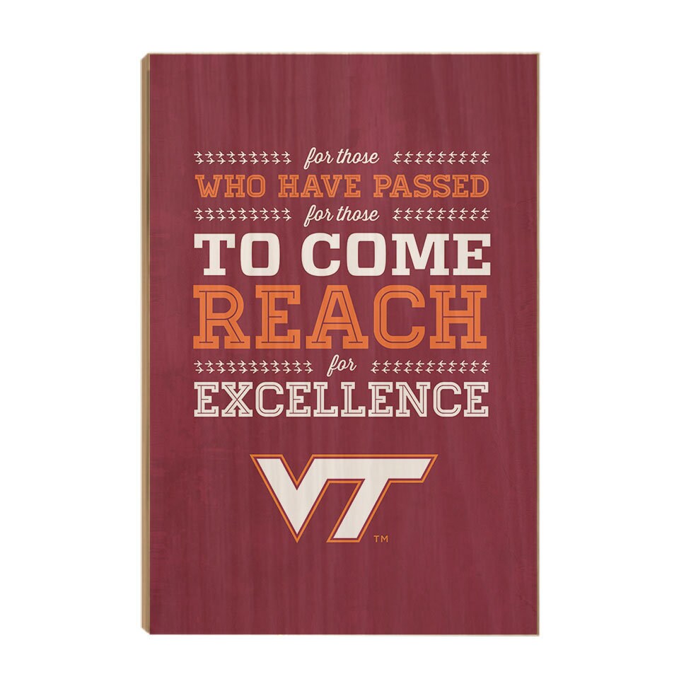 Virginia Tech Reach Reach for Excellence VT Hokies VT | Etsy