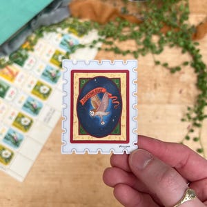 Night Owl Post Stamp Sticker - Etsy