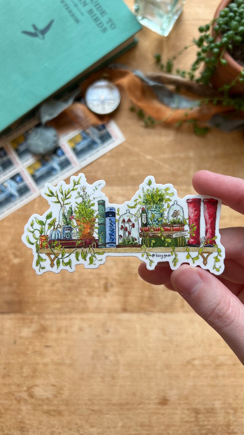 The Mini Botanist's Shelf Sticker - Etsy
