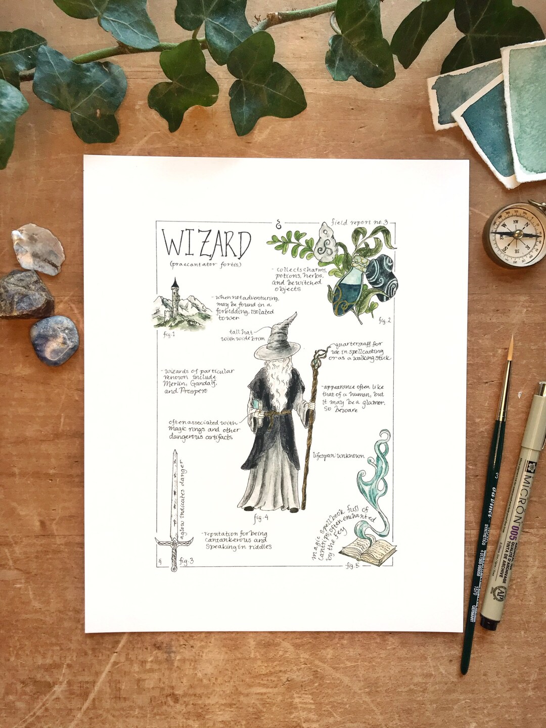 Wizard Field Report - Giclée Print - Etsy