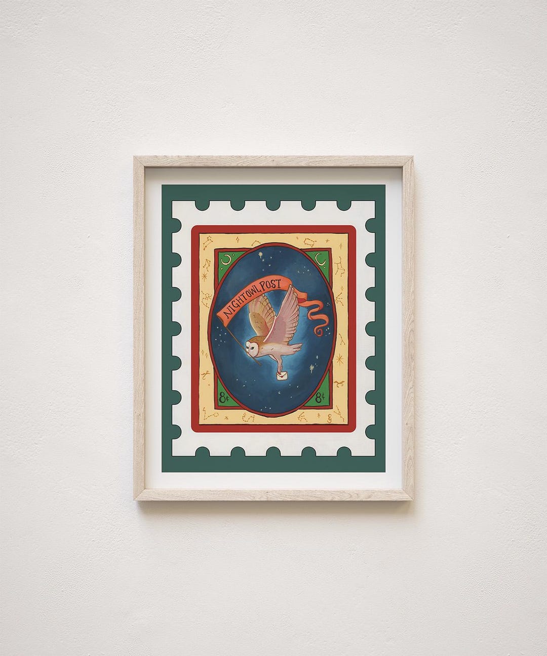 Night Owl Post Stamp Print - Etsy