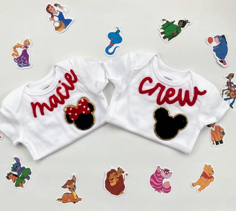 Family Disney Shirts Embroidered Minnie + Mickey Toddler T-shirt ...