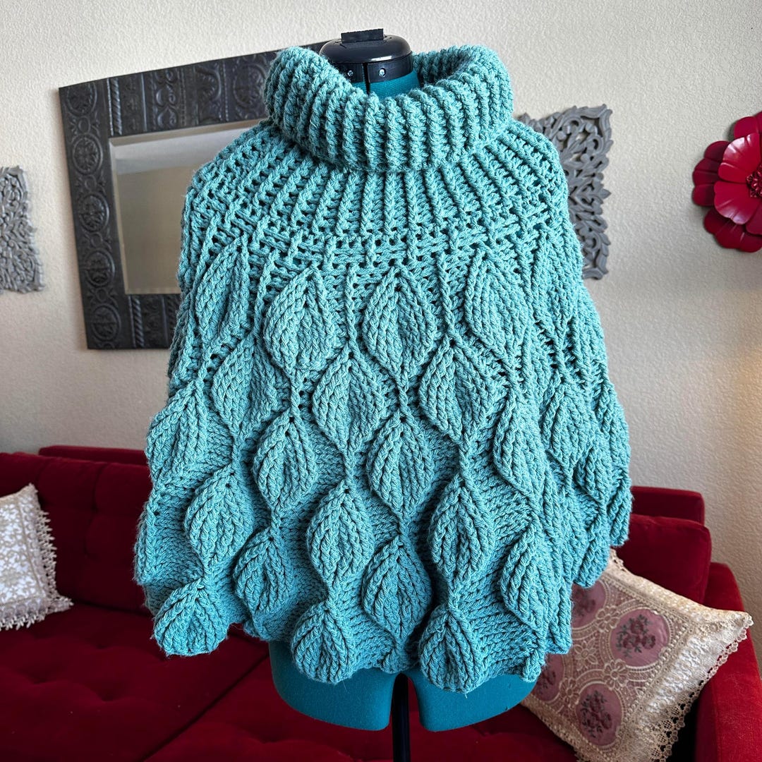 Crochet Leaf Capelet Handmade Size Small/med - Etsy