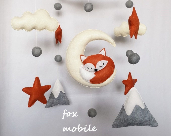 Baby Crib Mobile Fox Mobile Felt Mobile Fuchs Mobile Crib - Etsy