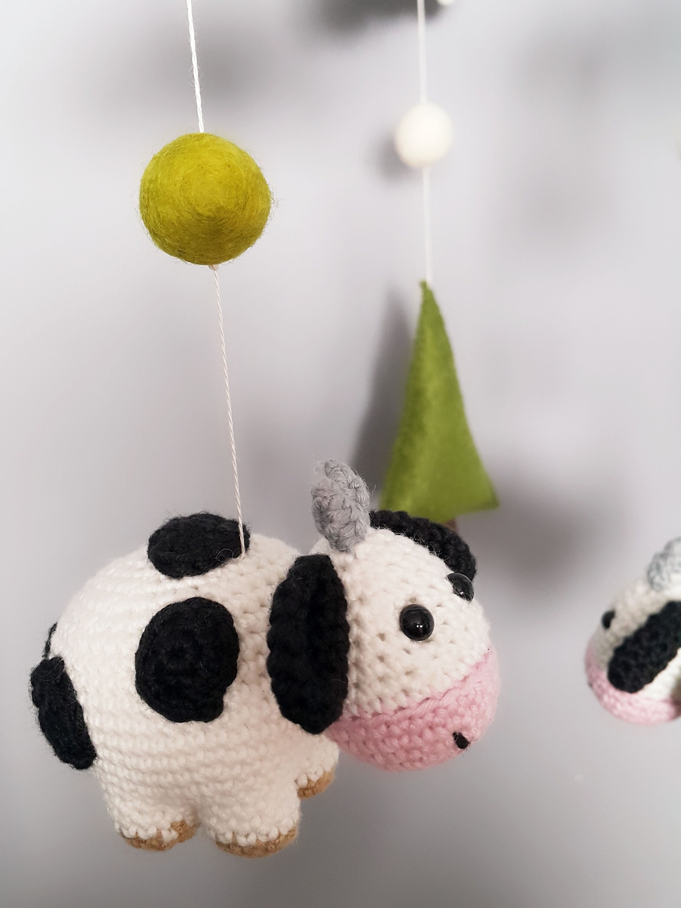 Baby Crib Mobile Cow Mobile Farm Crochet Mobile Amigurumi | Etsy