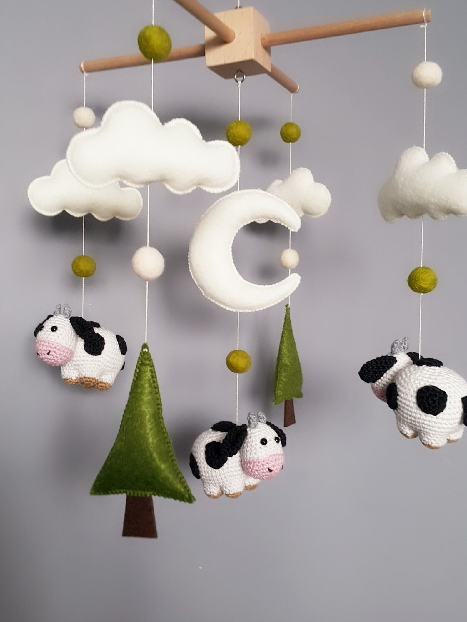 Baby Crib Mobile Cow Mobile Farm Crochet Mobile Amigurumi | Etsy