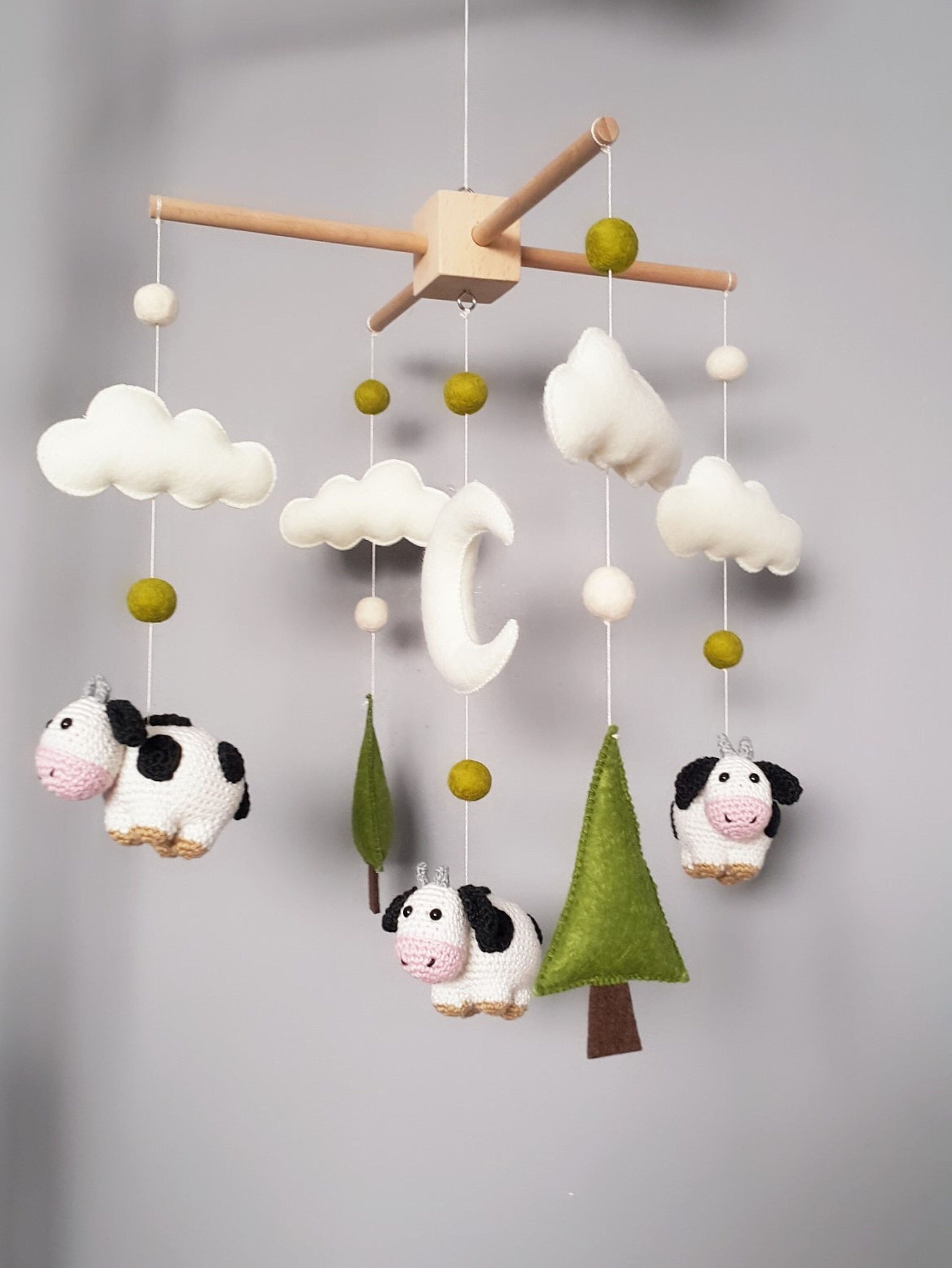 Baby Crib Mobile Cow Mobile Farm Crochet Mobile Amigurumi | Etsy
