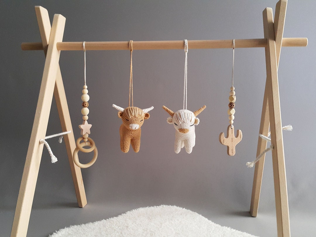 Highland Cows Baby Play Gym Toys, Farm, Longhorn Cows, Gym Frame ...