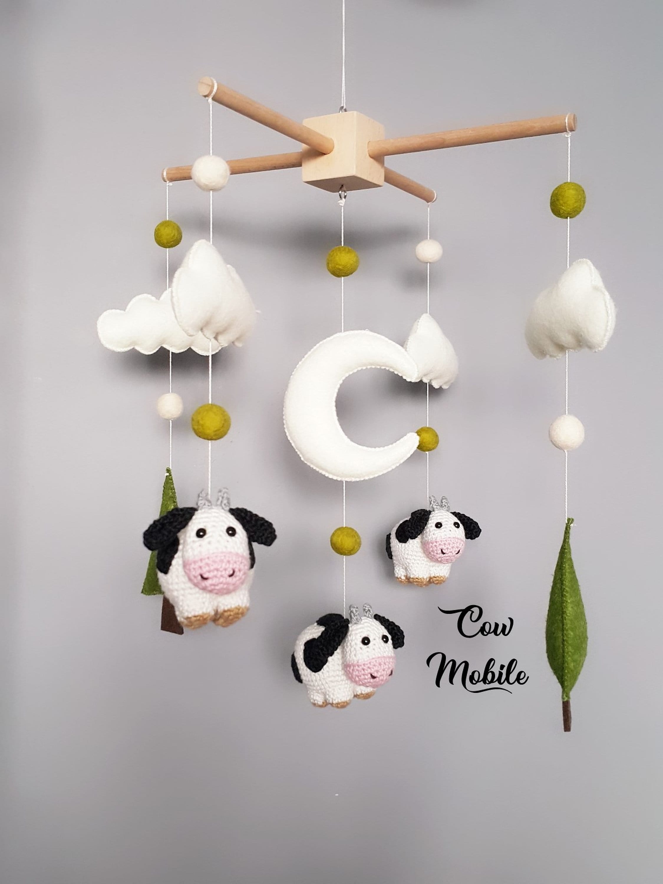 Baby Crib Mobile Cow Mobile Farm Crochet Mobile Amigurumi | Etsy