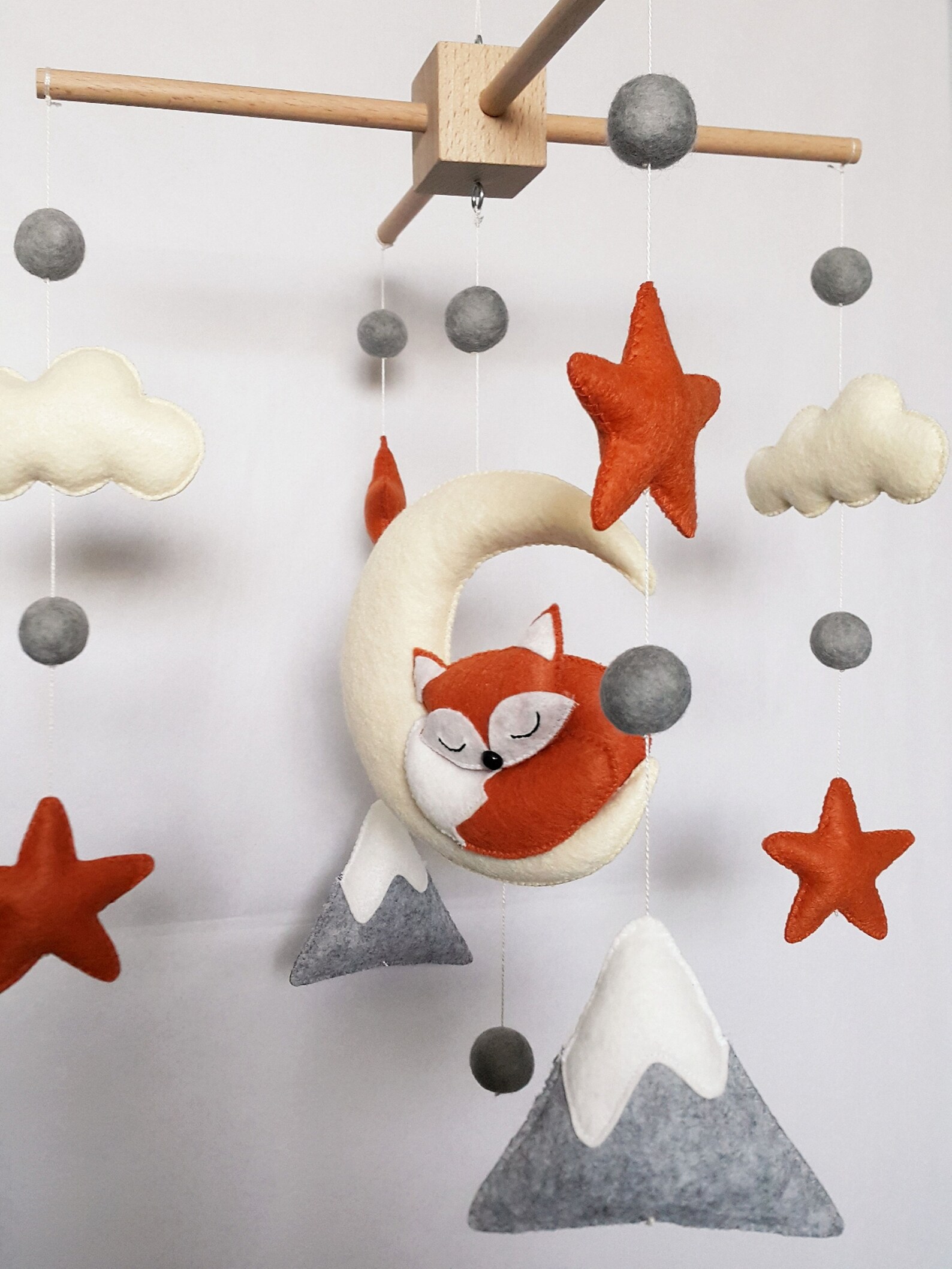 Baby Crib Mobile Fox Mobile Felt Mobile Fuchs Mobile Crib | Etsy