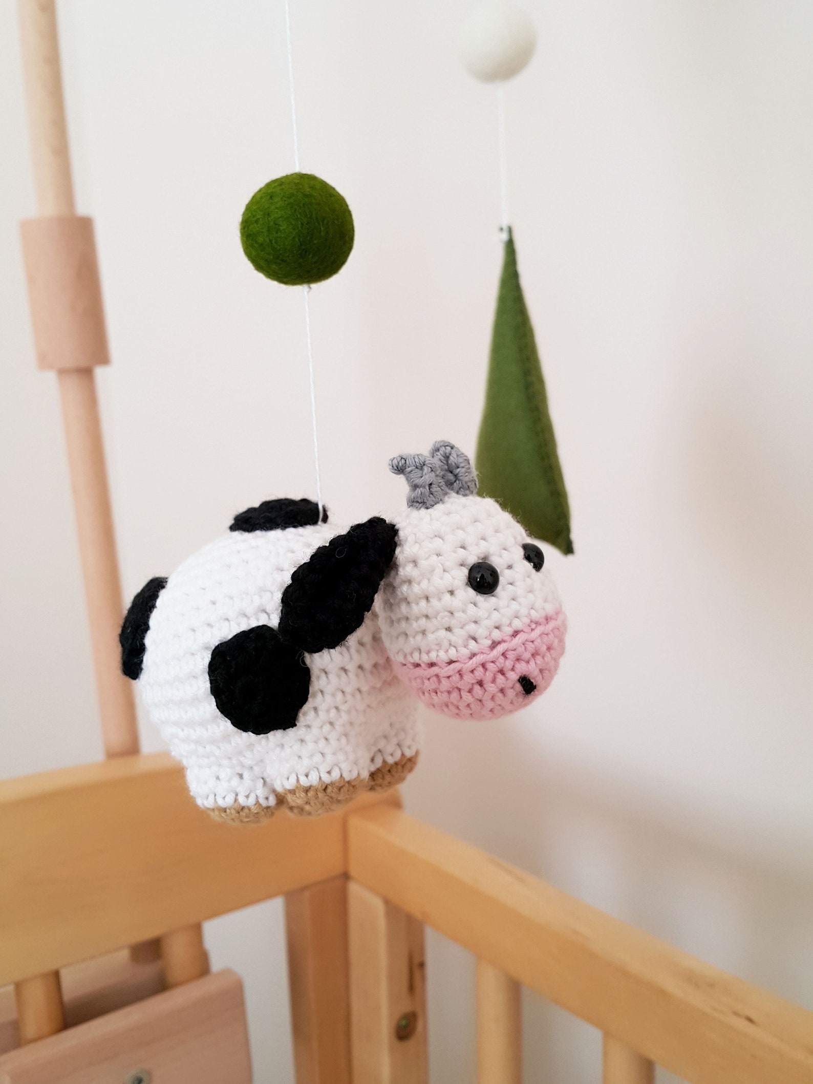 Baby Crib Mobile Cow Mobile Farm Crochet Mobile Crib Holder - Etsy