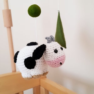 Baby Crib Mobile Cow Mobile Farm Crochet Mobile Bauernhof Kuh Mobile ...
