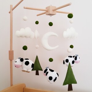 Baby Crib Mobile Cow Mobile Farm Crochet Mobile Bauernhof Kuh Mobile ...