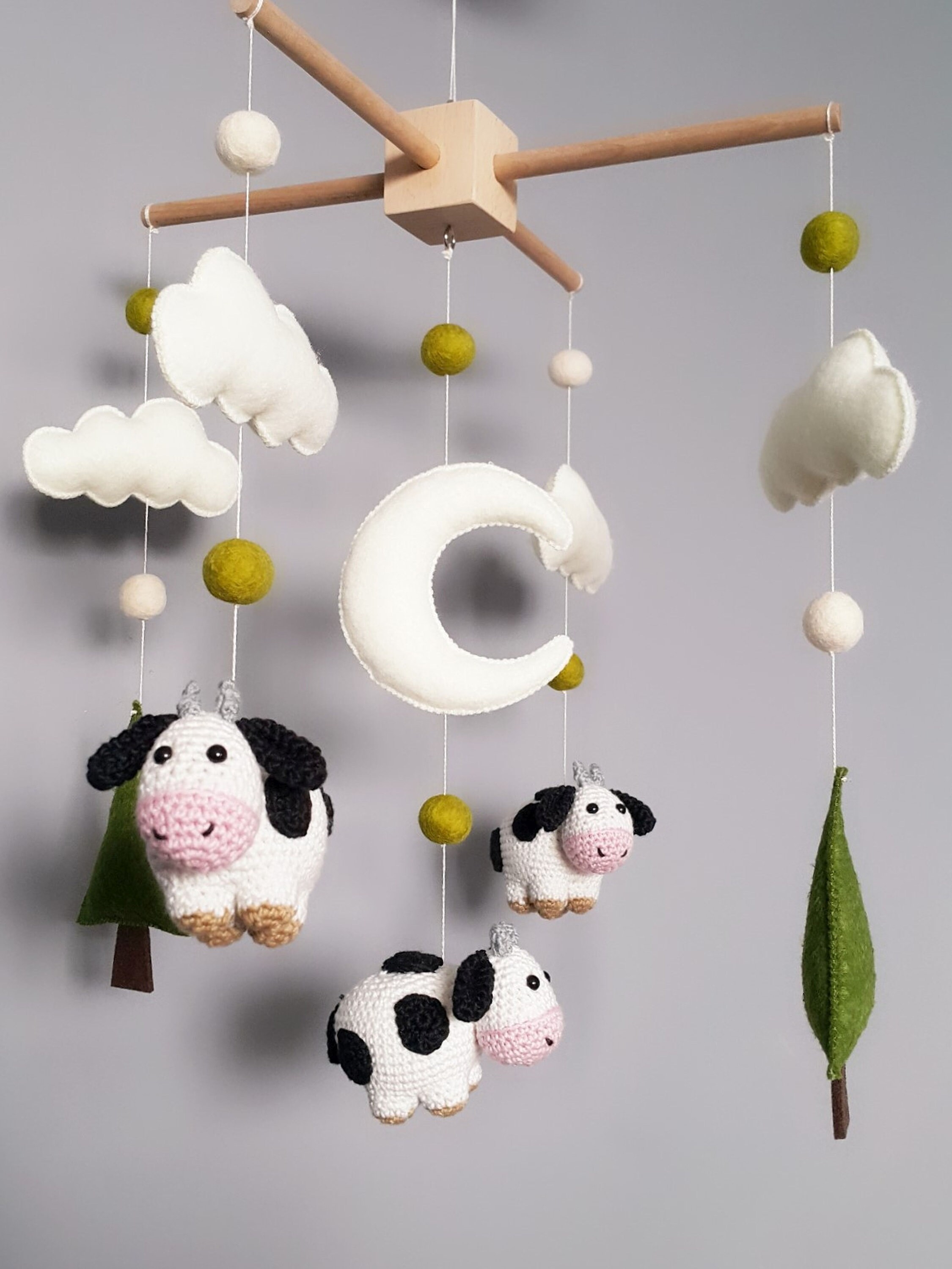 Baby Crib Mobile Cow Mobile Farm Crochet Mobile Amigurumi | Etsy