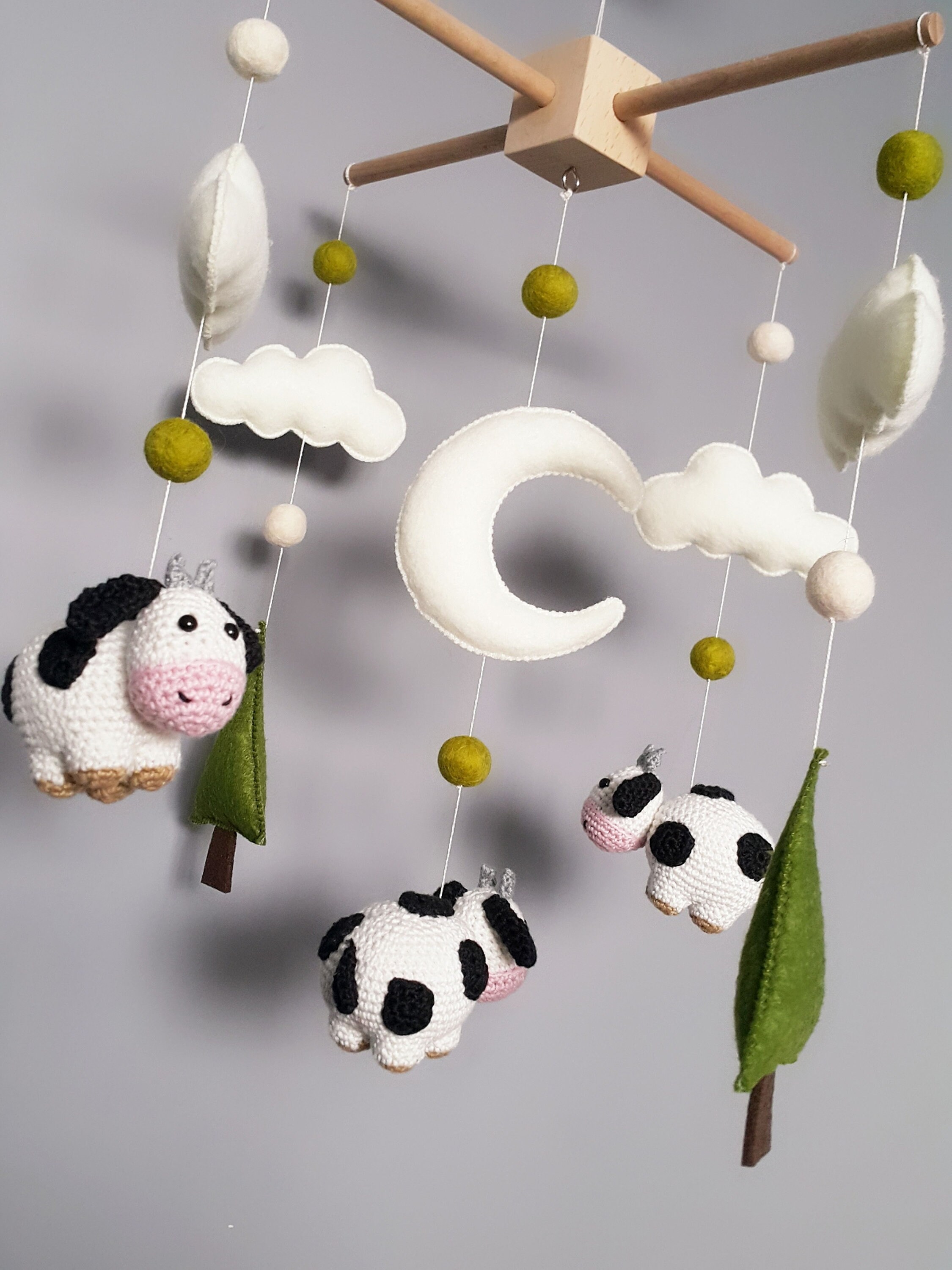 Baby Crib Mobile Cow Mobile Farm Crochet Mobile Amigurumi | Etsy