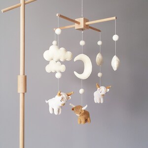Baby Crib Mobile Highland Cow Mobile Crochet Mobile Crib Arm ...
