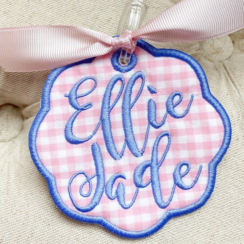 Embroidered Fabric Bag Tags Personalized Bookbag Luggage - Etsy