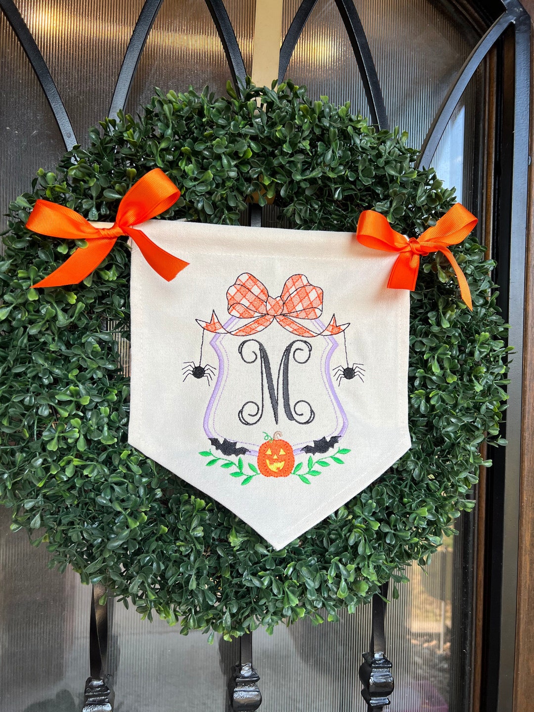 Halloween Door Hanger Halloween Monogram Fall Monogram Grandmillennial ...