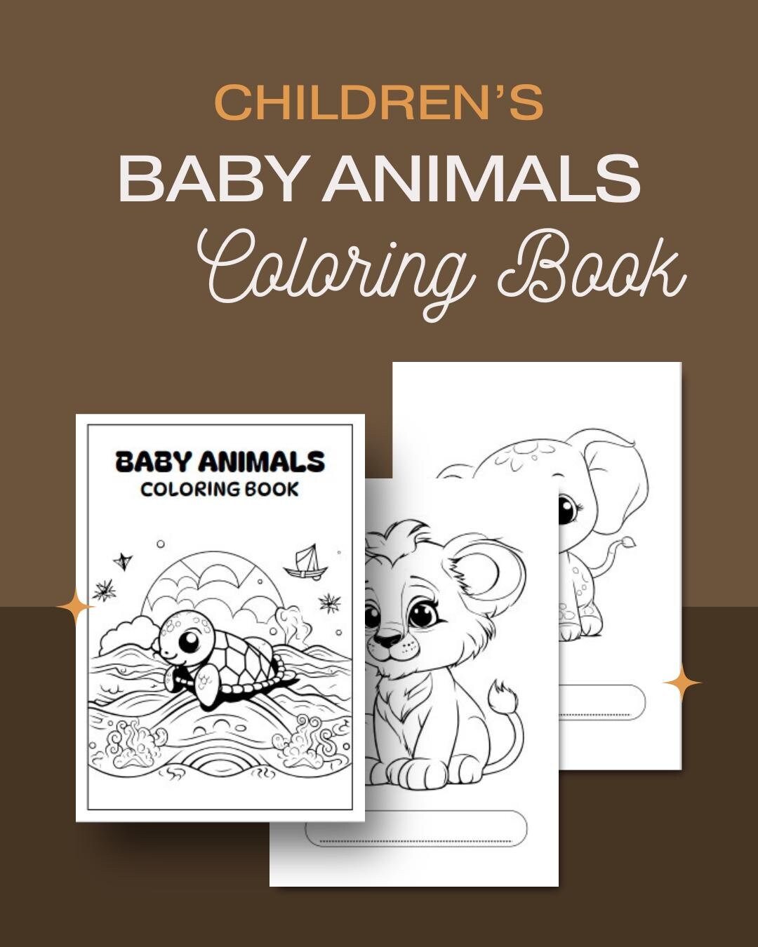 Baby Animals Coloring Book DIGITAL FILE - Etsy