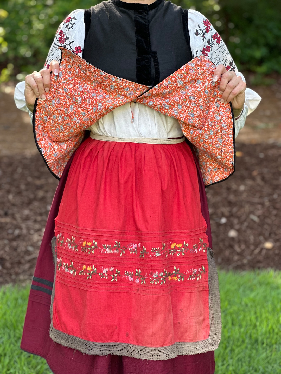 Vintage Ukrainian Apron Chernihiv Region Traditional Apron Cotton ...