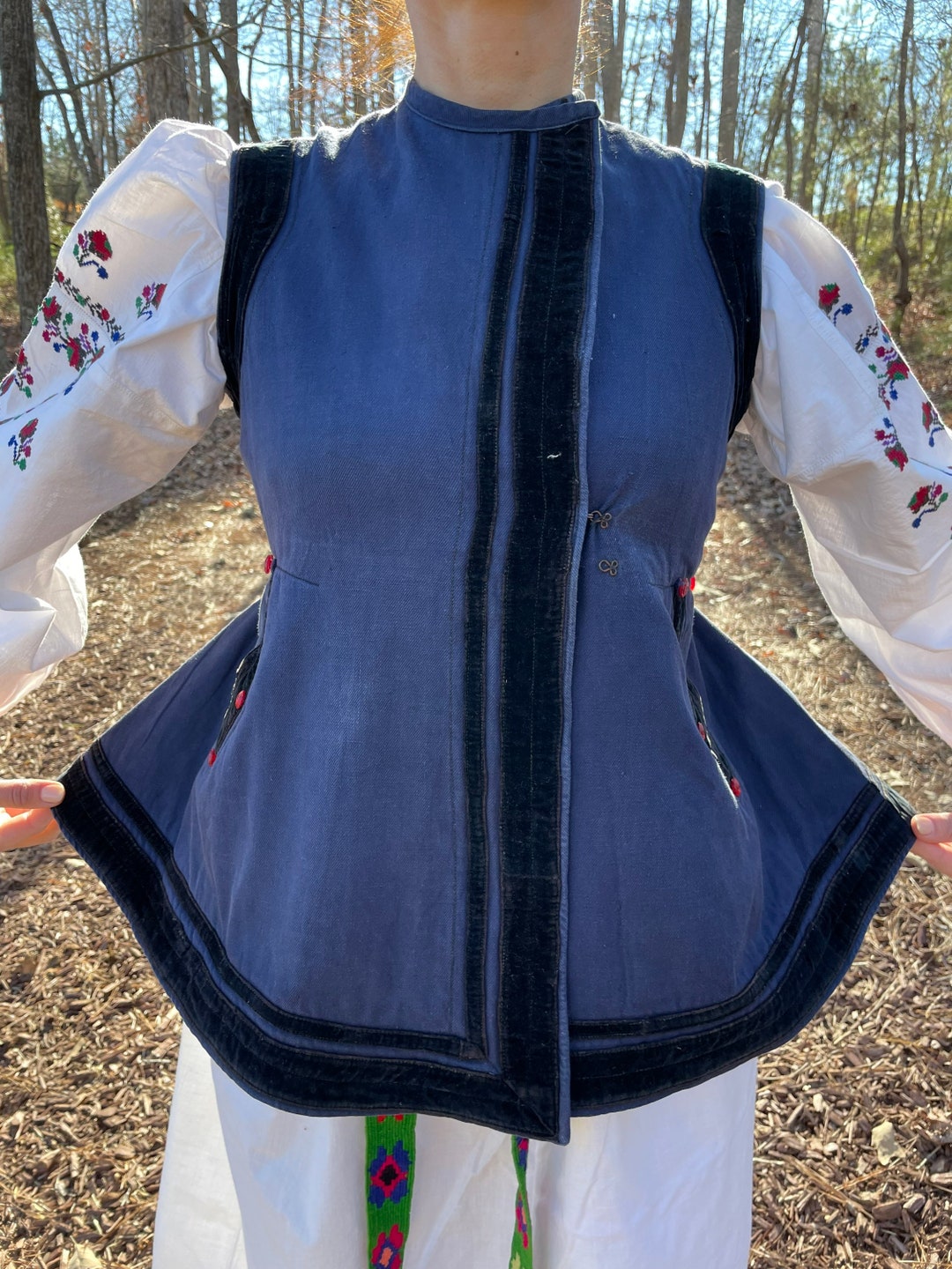 Gorgeous! Antique Ukrainian Vest Navy Color Traditional Ukrainian Vest ...