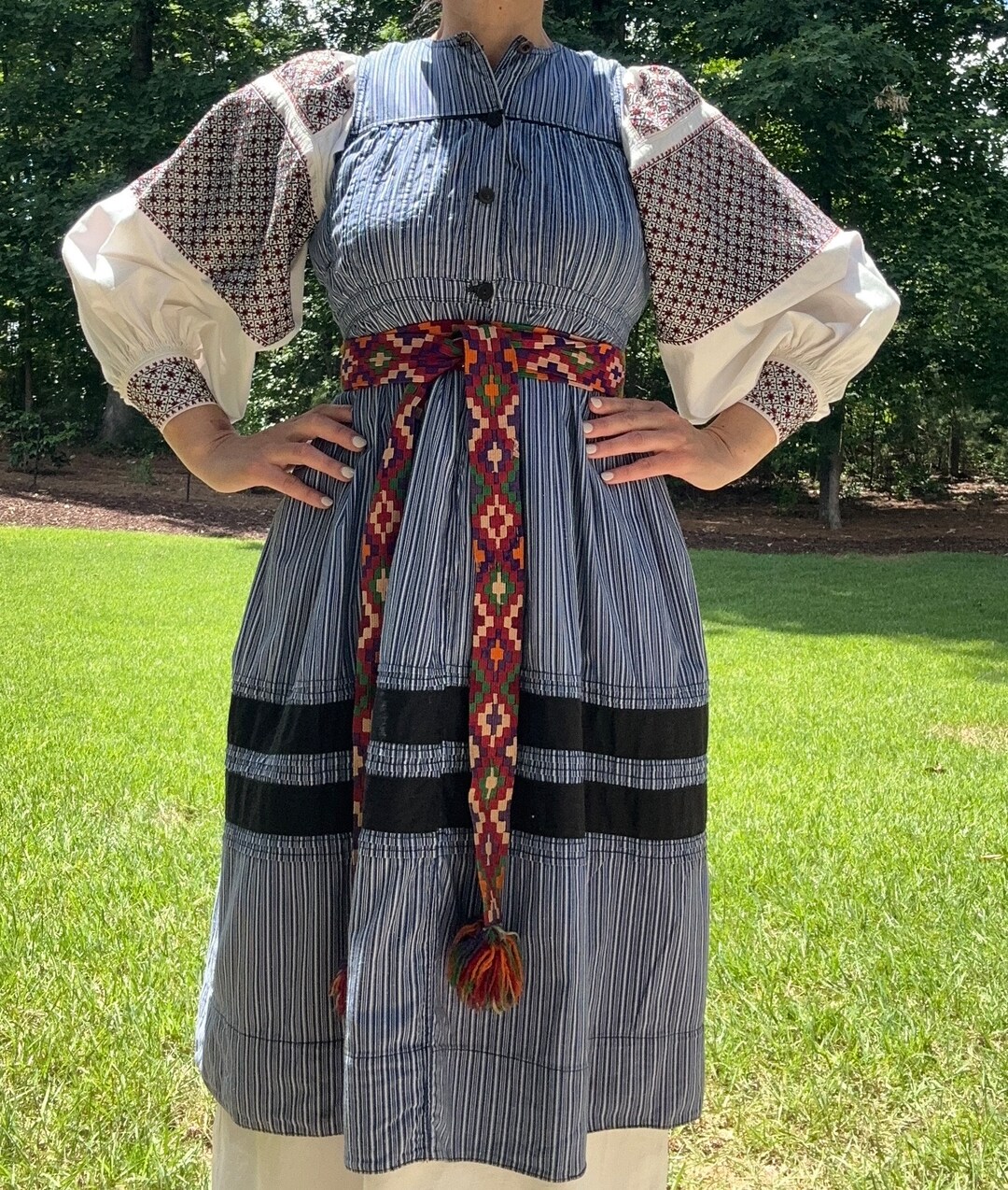 Ideal Condition Very Old Ukrainian Sundress Stripes Traditional ...